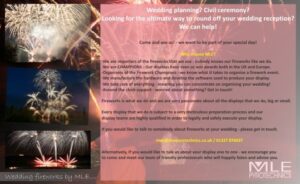 Wedding Firework Displays - MLE Pyrotechnics